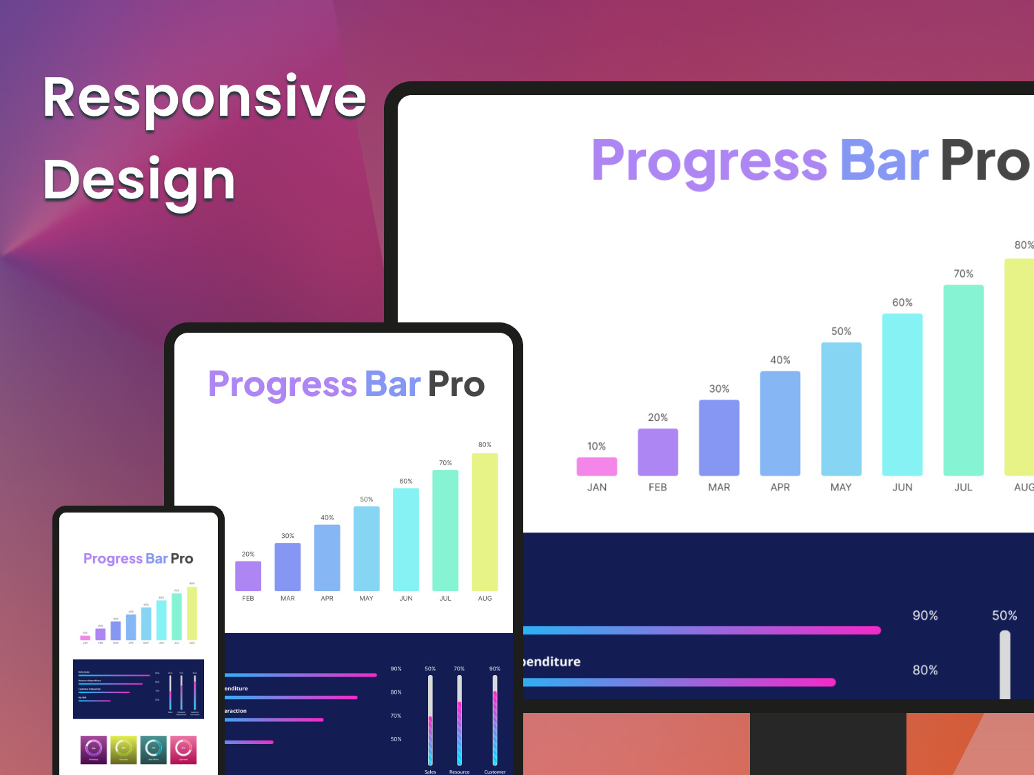 Track milestones and achievements in style with customizable progress bars that turn every step ...